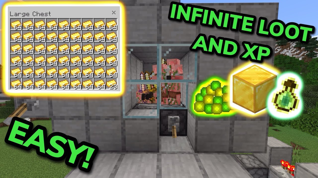 BEST SIMPLE 1.21 GOLD AND XP FARM TUTORIAL in Minecraft Bedrock (MCPE ...