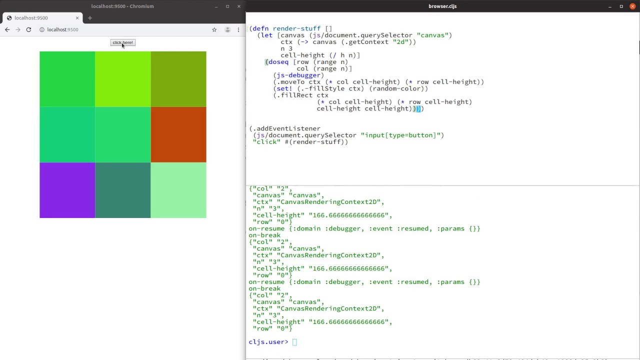 Very early ClojureScript debugger