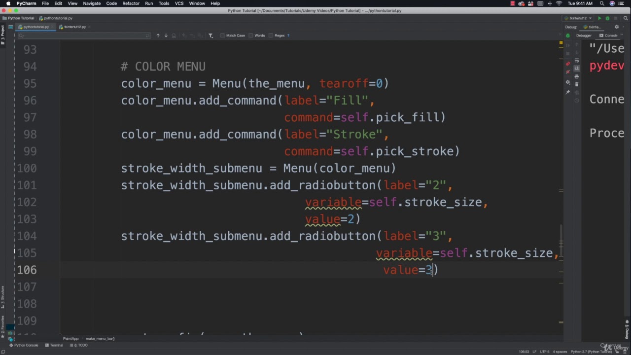 58  Python Tkinter Tutorial 11 Paint App
