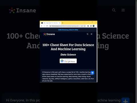 +100 FREE cheatsheets about Data Science and Machine Learning #shorts