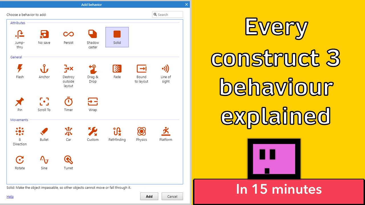 Every construct 3 behaviour explained with examples in 15 minutes! (OLD SEE DESCRIPTION)