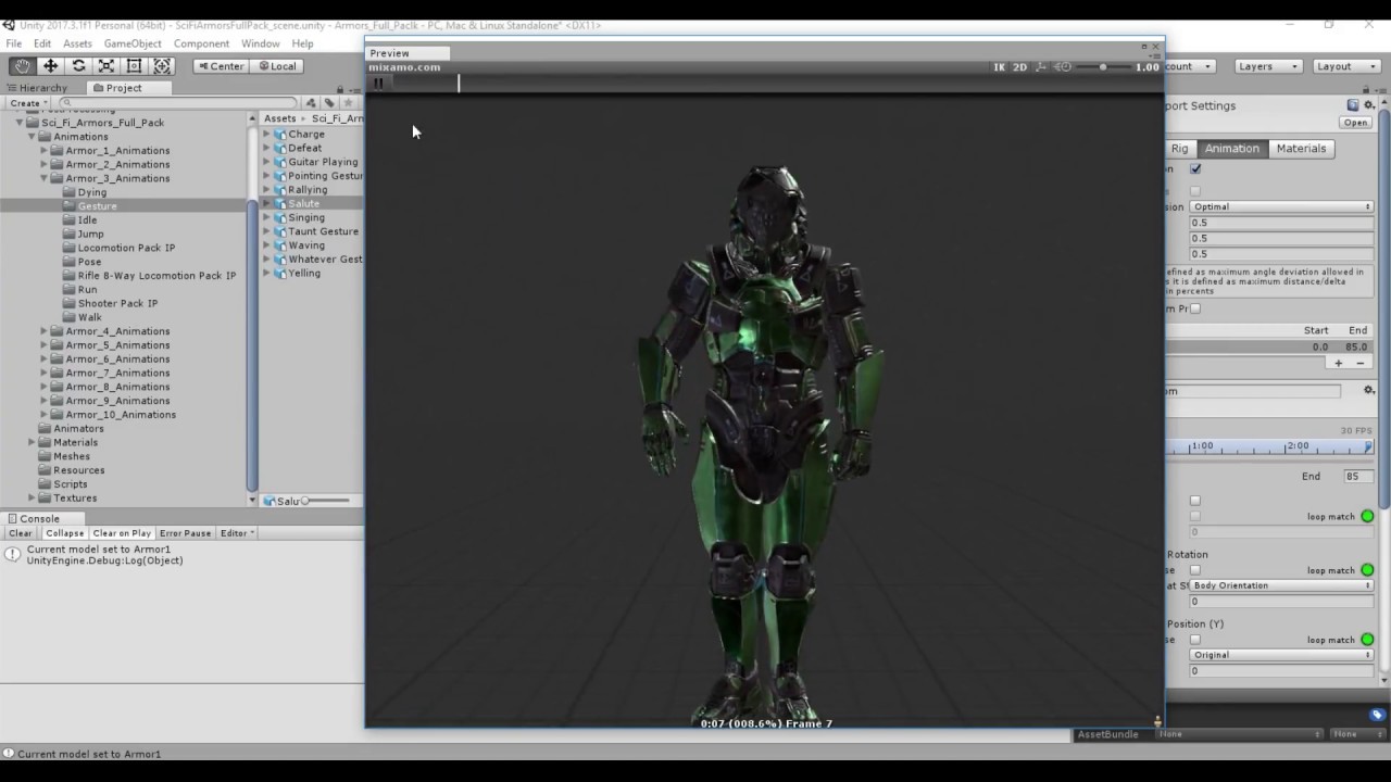 Sci-Fi Armor 3 Animations