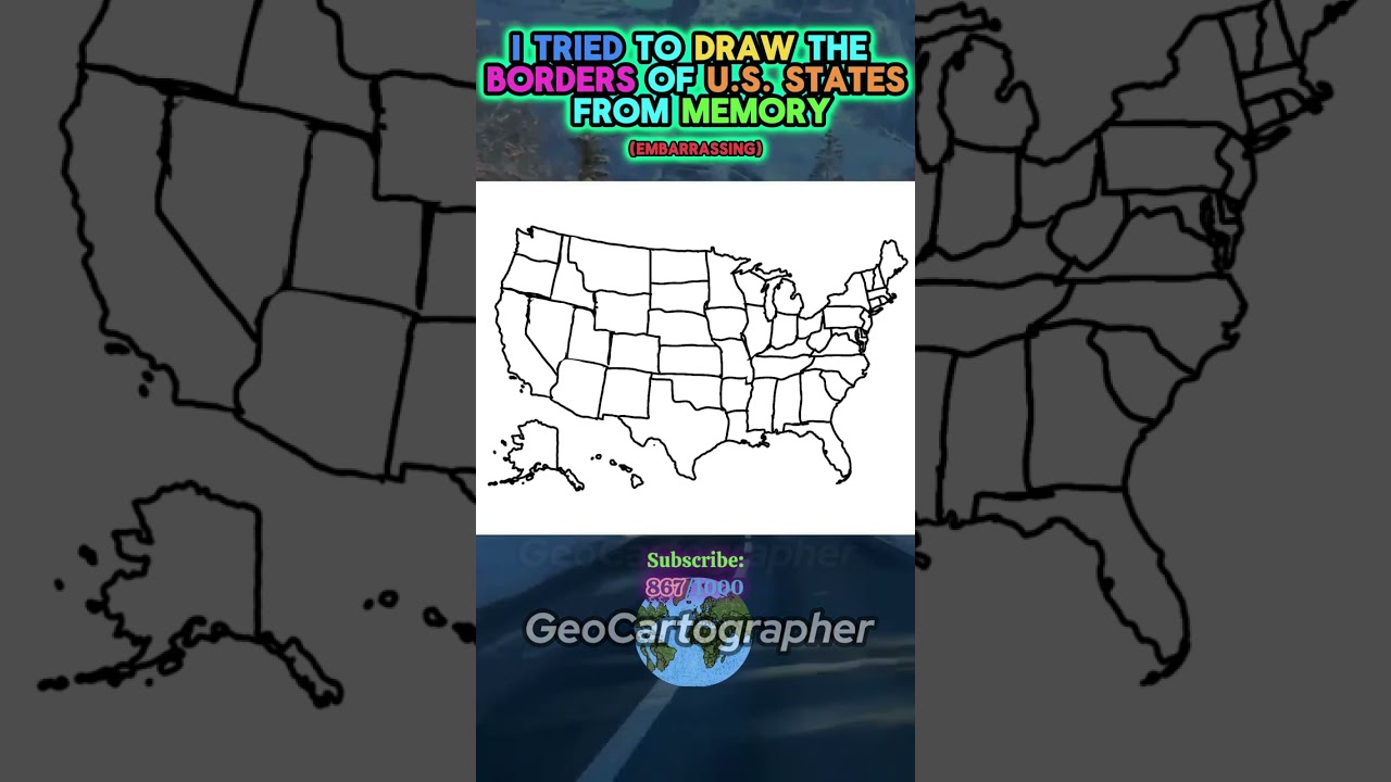 I Tried To Draw U.S. State Borders From Memory #map #geography #usa #drawing