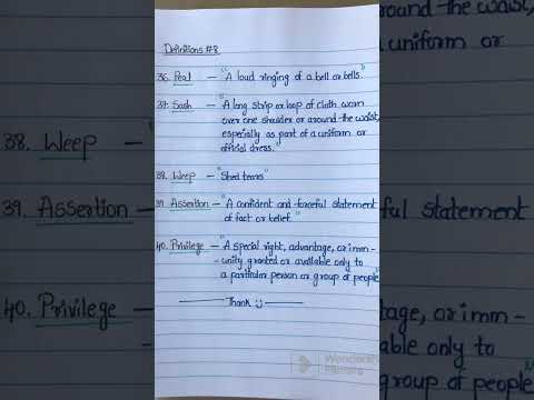 #Definitions-8 of Peal,sash,weep,assertion,privilege #wordhub #learnenglish #shorts