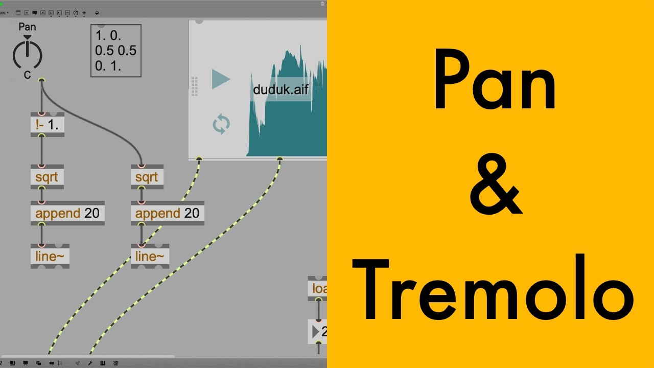 Panning and Tremolo [Max/MSP Tutorial]