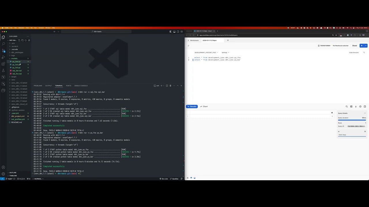 Python models with dbt