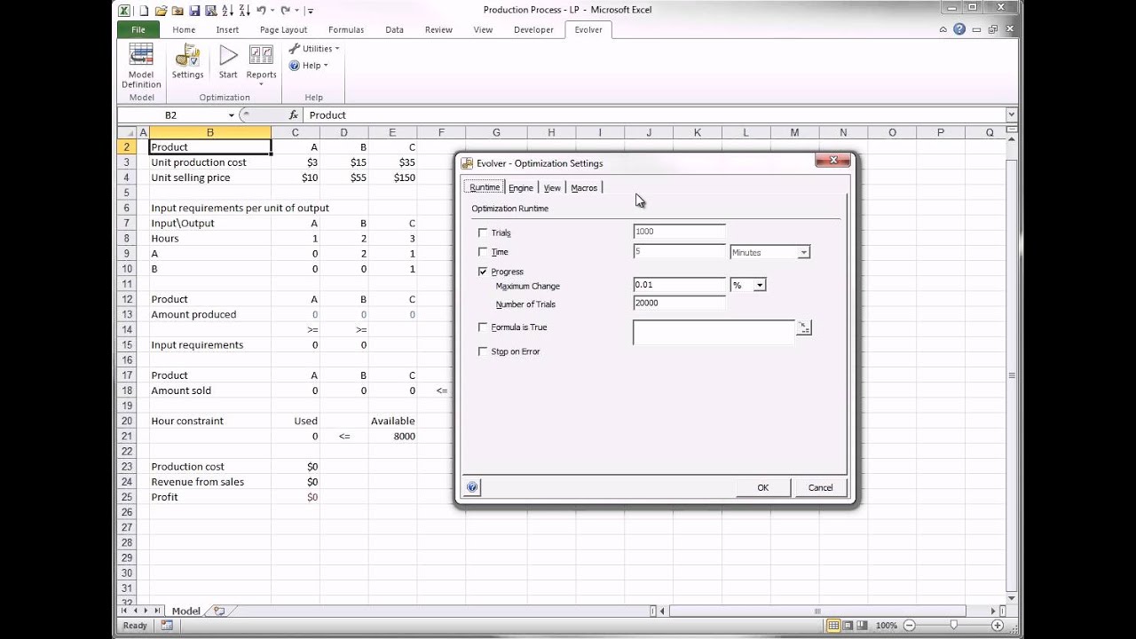 Evolver- Settings and Algorithms