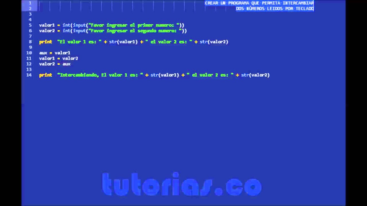 variables – python (intercambiar dos números)