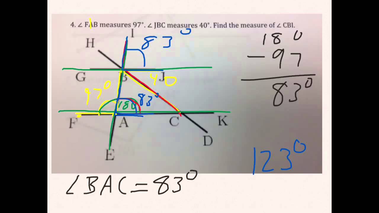 Angles worksheet 8th grade