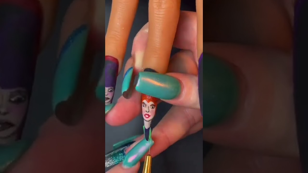 Hocus Pocus Nail Art | Freehand Nail Art | Winifred Sanderson!