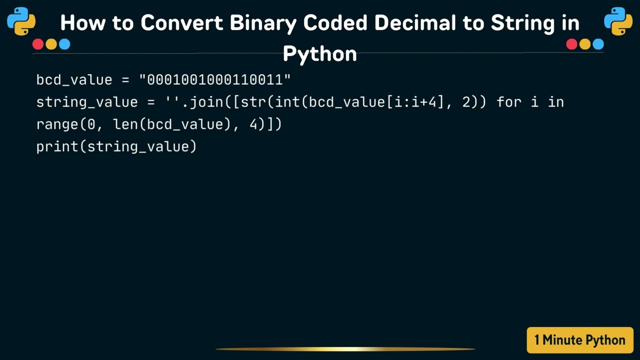 How to Convert Binary Coded Decimal to String in Python