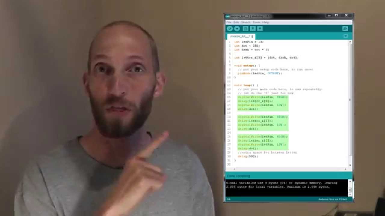 Arduino Programming: Morse Code Code Part 2: Exploring Robotics #06