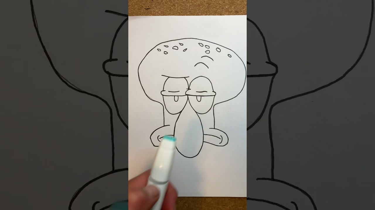 How to draw squidward from spongebob #howto #art #drawing #spongebob #cartoon