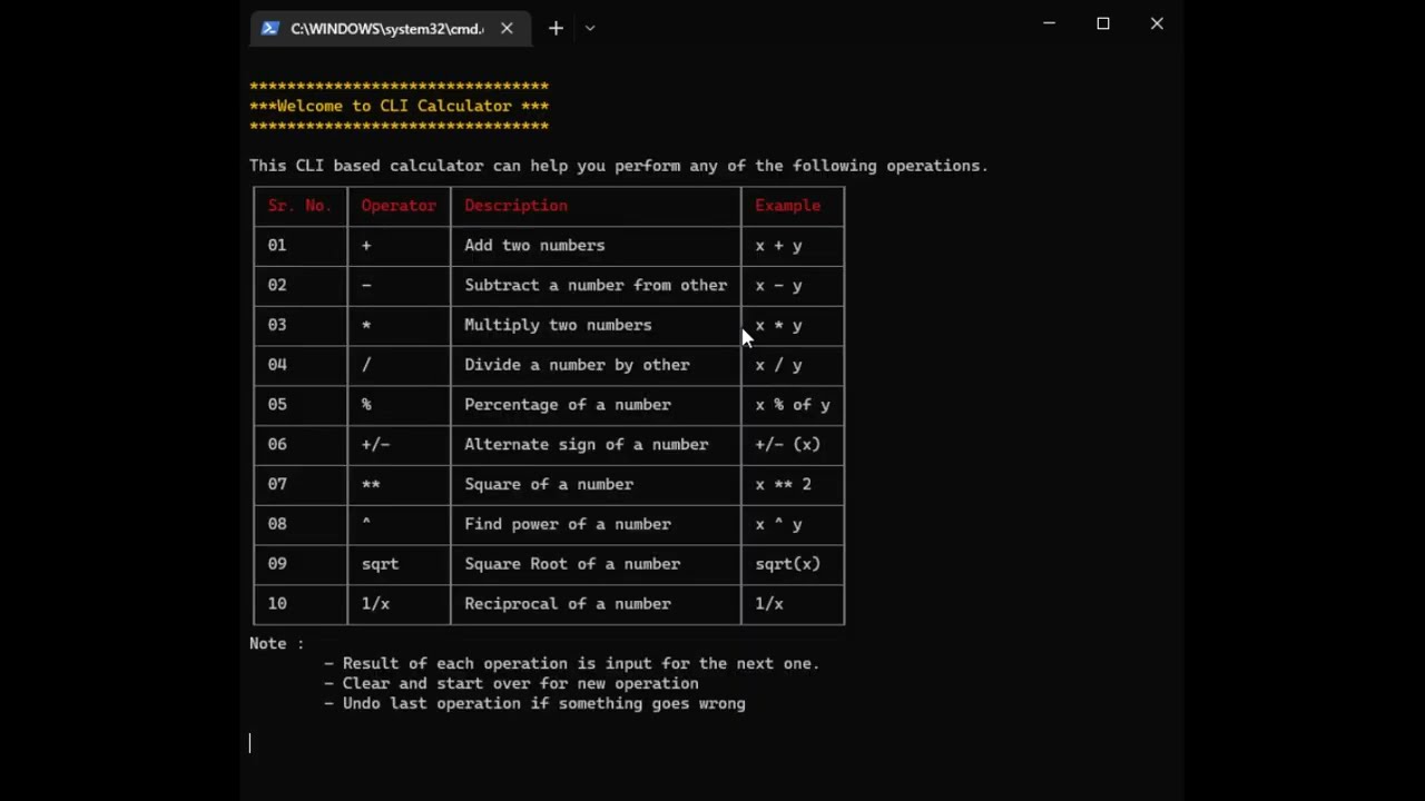 CLI Calculator using TypeScript (Demo)