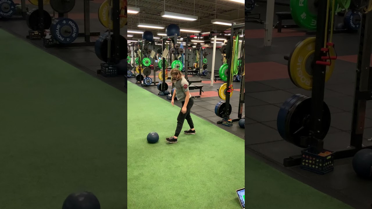 MB split stance OH slam