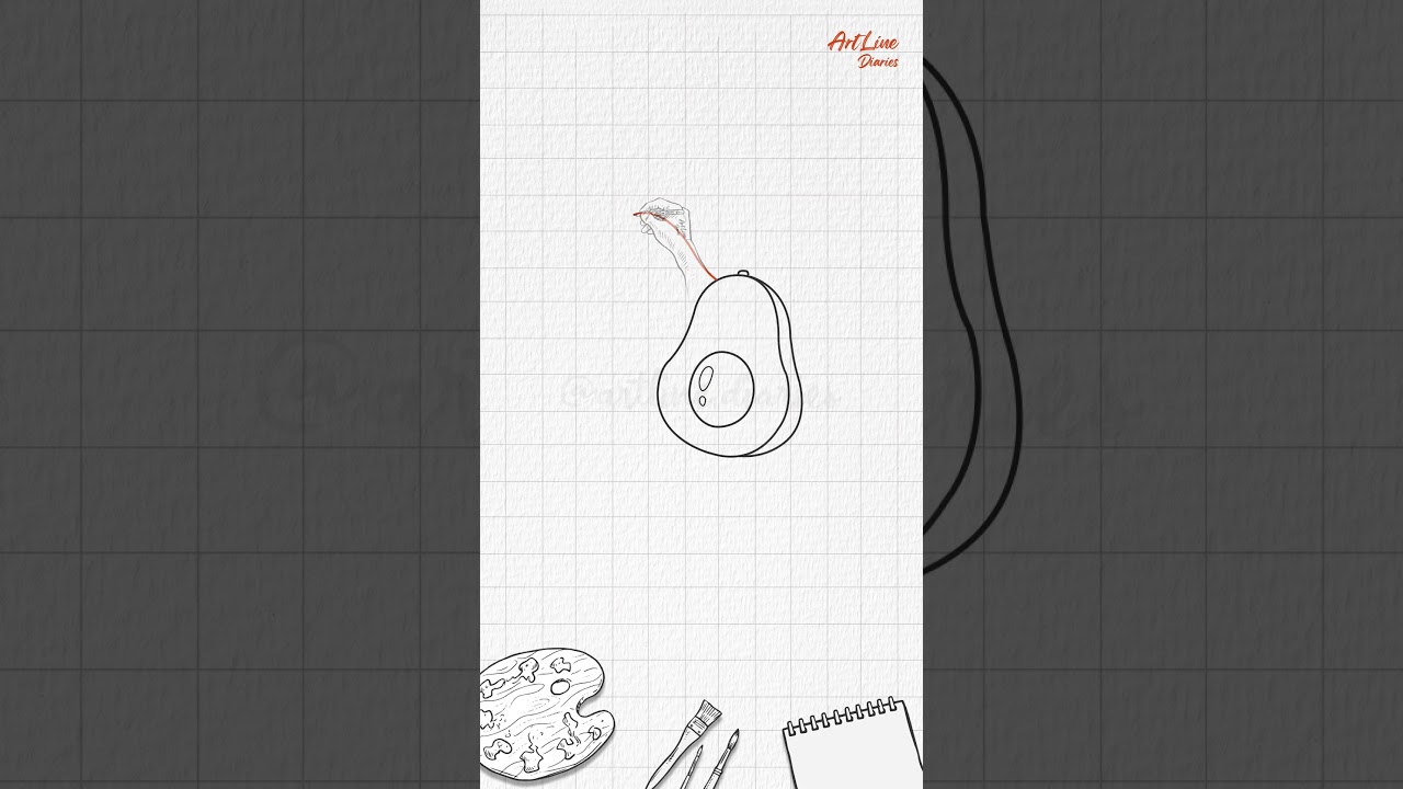 Realistic Avocado Pencil Art | Line Drawing Perfection #easydrawing #drawing #howtodraw