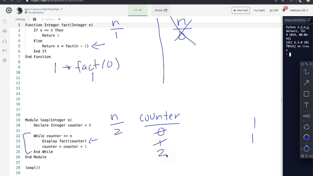 15 recursion (pseudocode)
