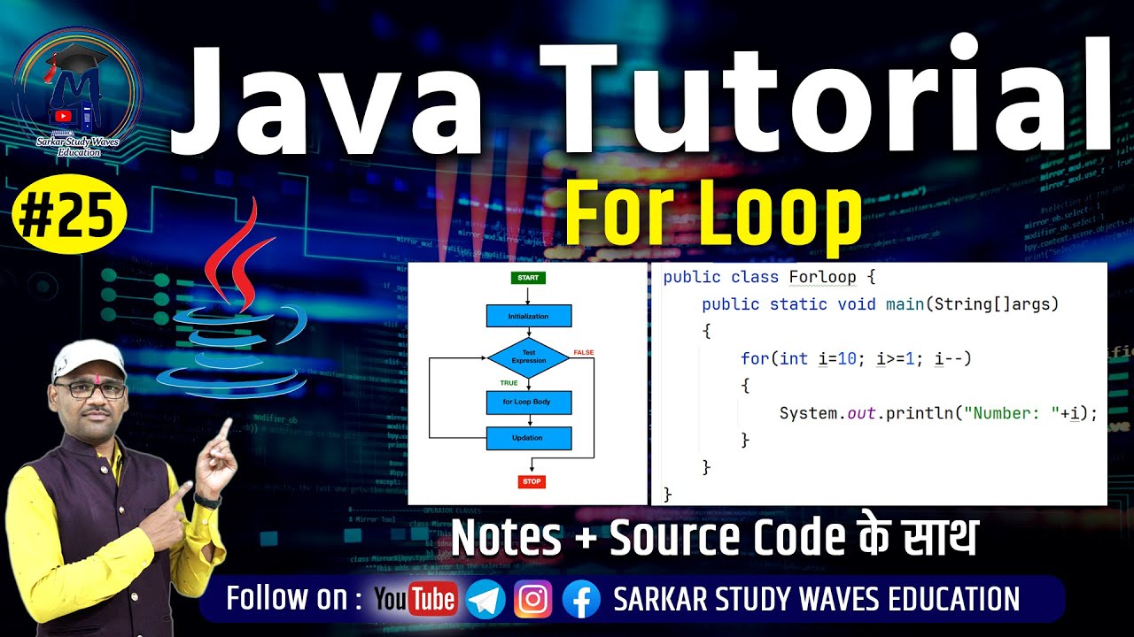 25. For Loop | JAVA Programming Tutorial | Java Looping Statement By Arvind