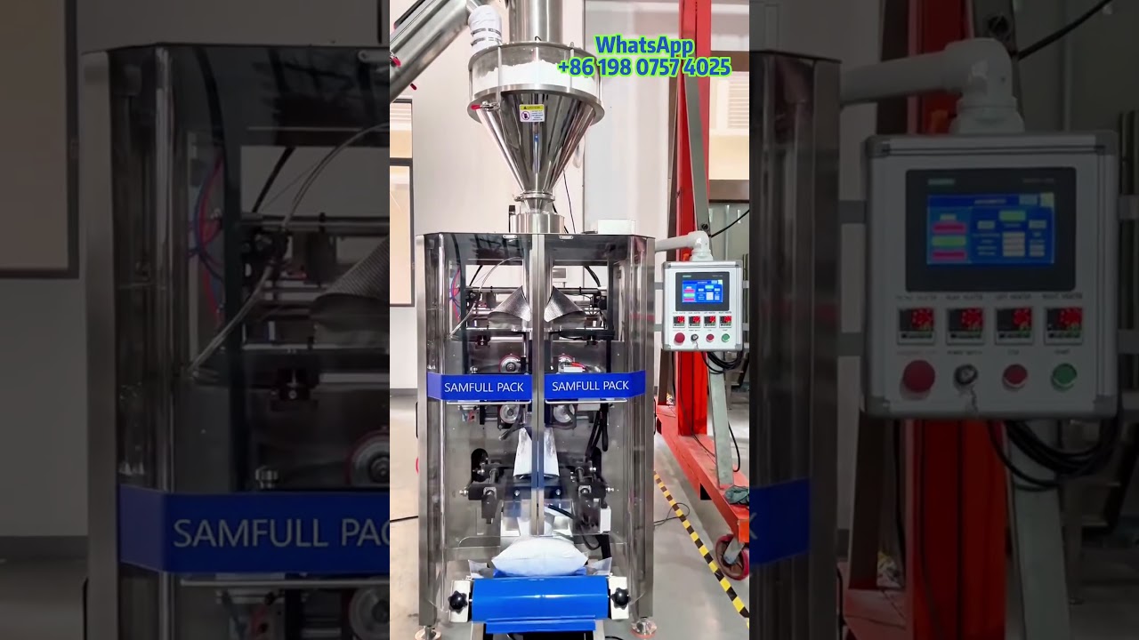 100% Whole wheat flour packing machine,1kg powder vertical filling sealing device#flour #packing