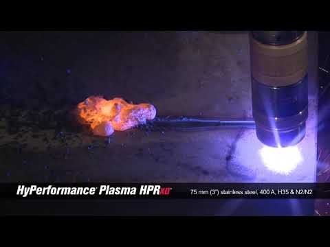 Hypertherm HPR400XD - Cutting 75mm (3in) Stainless Steel, Pierce Cut