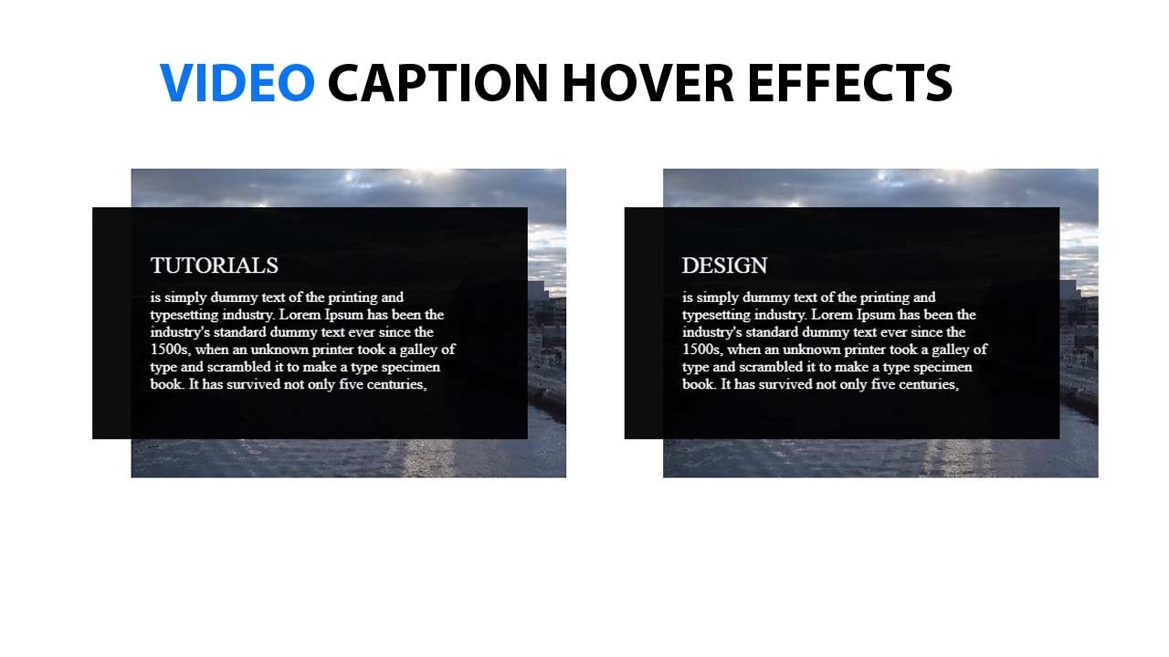 Video Caption Hover Effects using Html and CSS Only | Tutorials Design