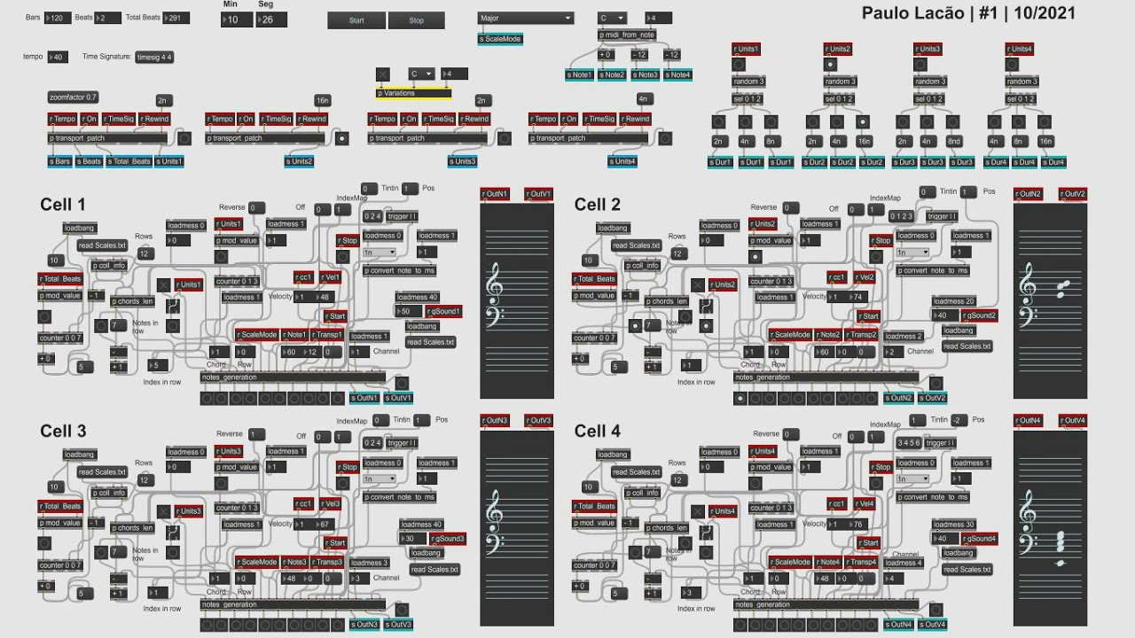 MAX/MSP | Generative Algorithmic Music  | #1 | Piano Random Composition