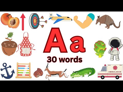 Words that starts with a | Letter A words for kids | Alphabet A