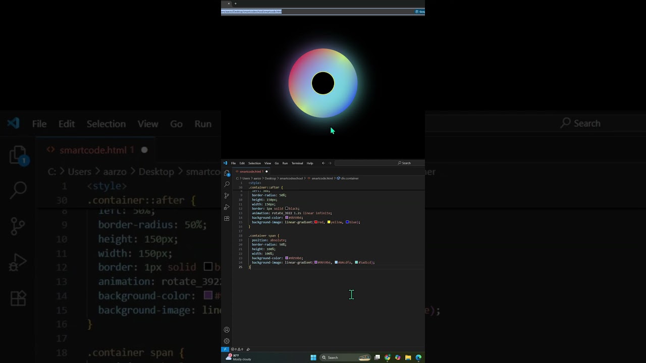 Rainbow Glowing Loader Animation using HTML & CSS | CSS Animation Tutorial  #coding #htmlcss