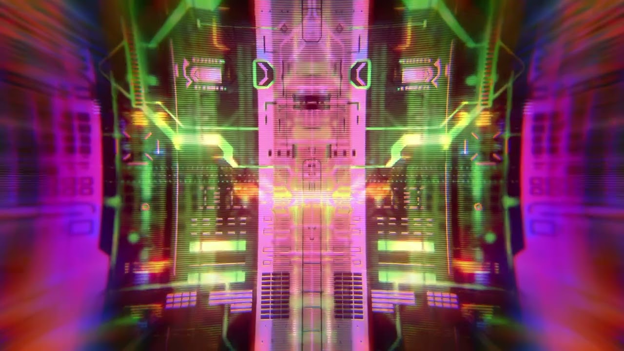 [1 Hour] Cyberpunk Pattern Glitch Core Loop — Neon Techno Abstract Visual Sci-fi Background