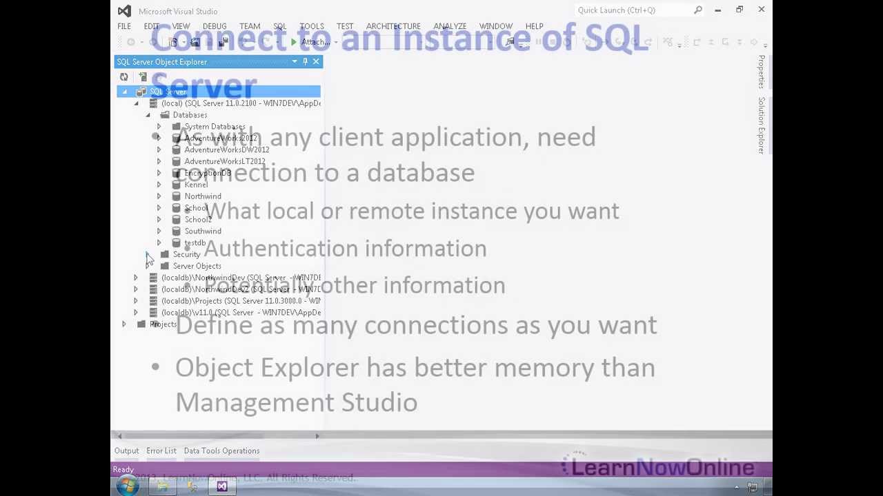 Trailer for SQL 2012 Developer tutorial: 
