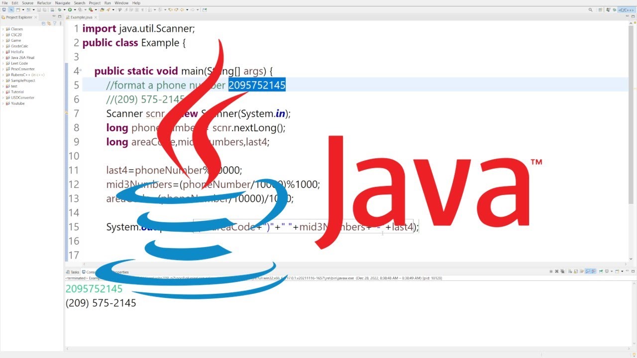 Phone number breakdown in Java How to Tutorial