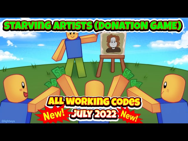 Roblox Starving Artists codes of July 2022
