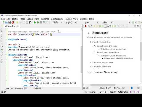Creating Lists using the enumitem Package for LaTeX