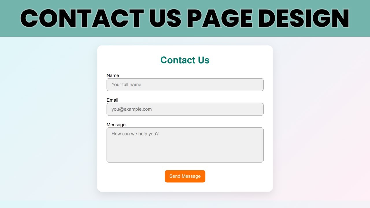 How To Create a Contact Form with HTML And CSS | Step-by-Step Tutorial