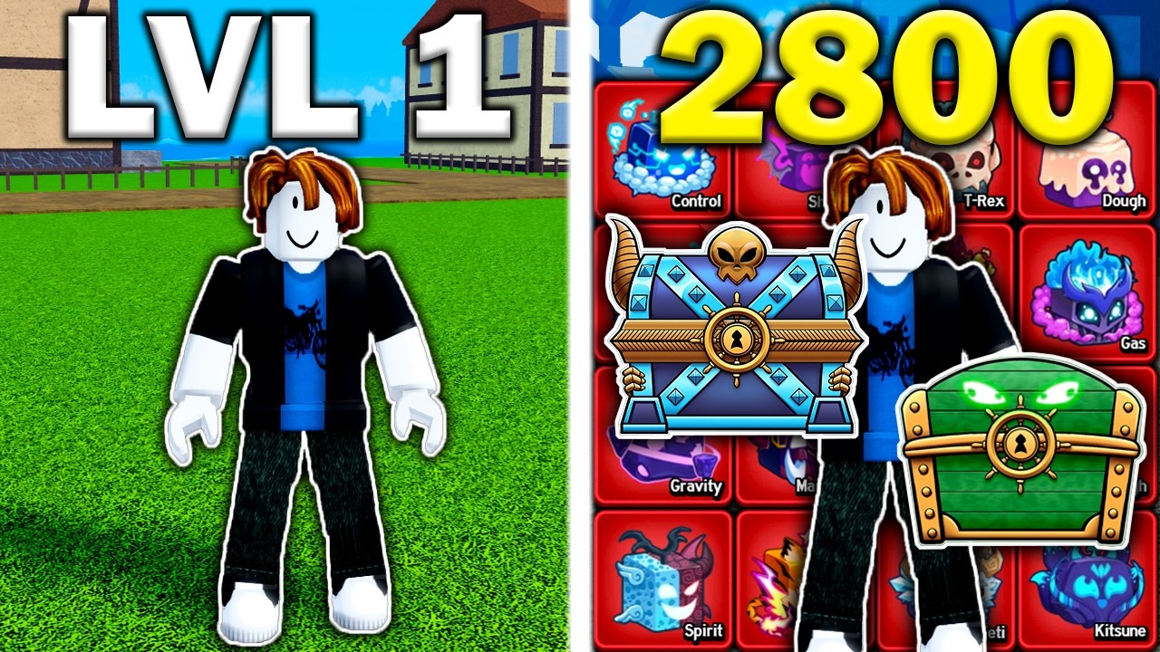 Noob To Max With Only FRUIT BOXES In Blox Fruits