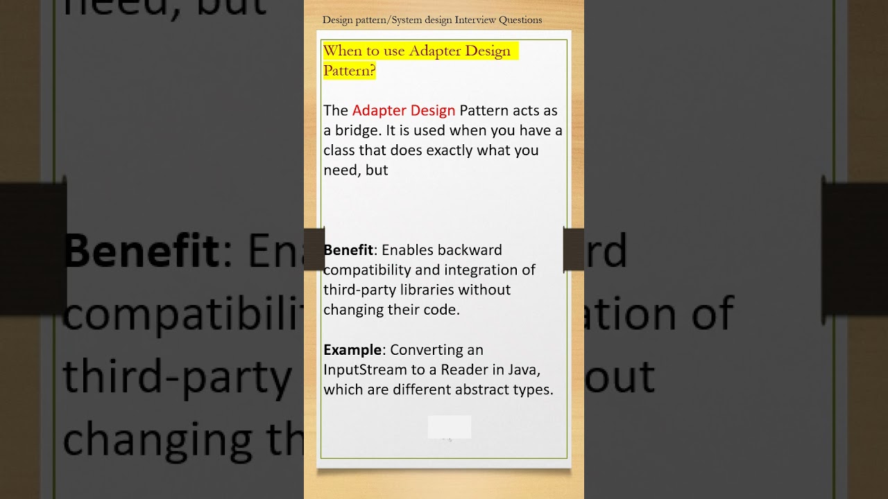 Adapter design pattern, #javaquiz #designpatterns