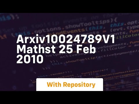 arxiv10024789v1 mathst 25 feb 2010