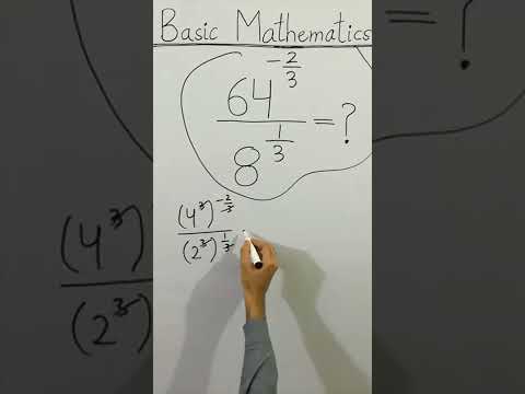 😳 CLEAN BASIC MATHEMATICS 64^-2/3/8^1/3=? CAN YOU SOLVE! #Shorts