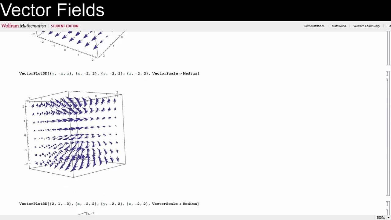 7 Mathematica Vector Fields
