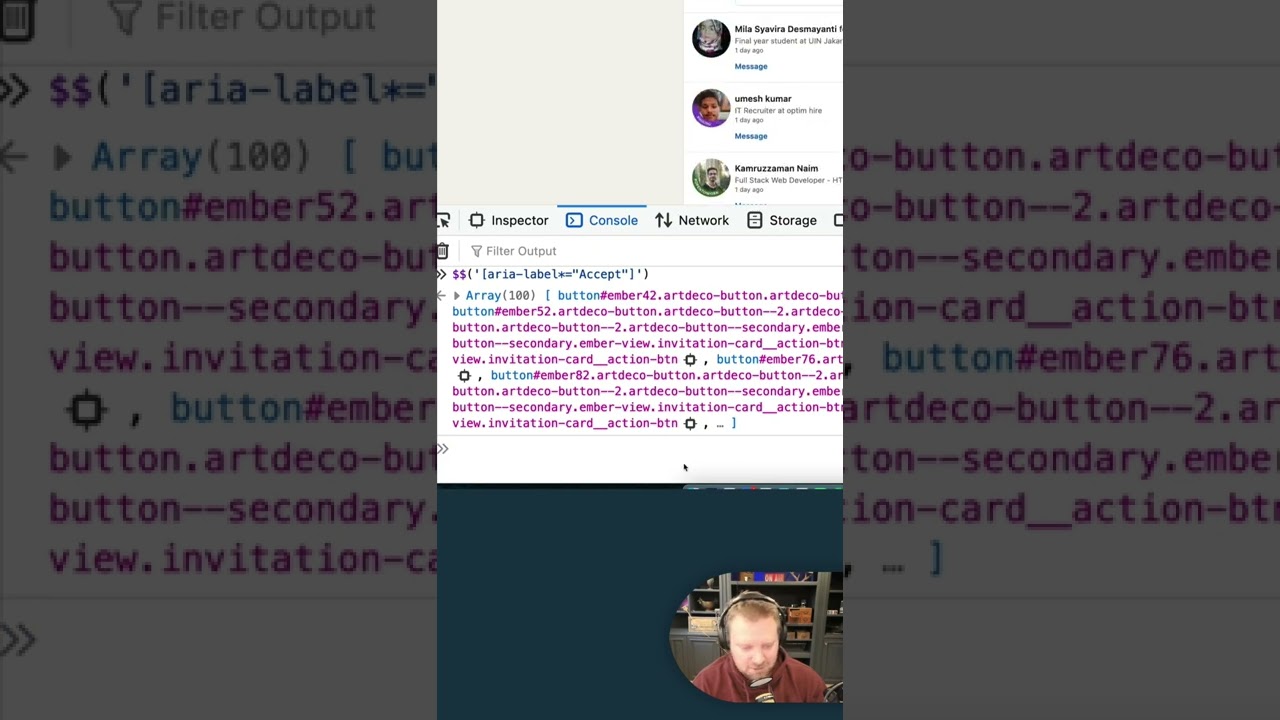 I got banned from linked in for writing JS 😆