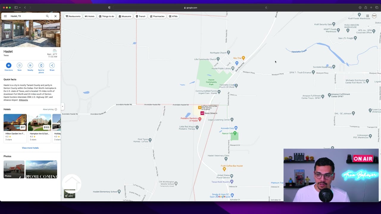 Google Maps Overview of Haslet, TX