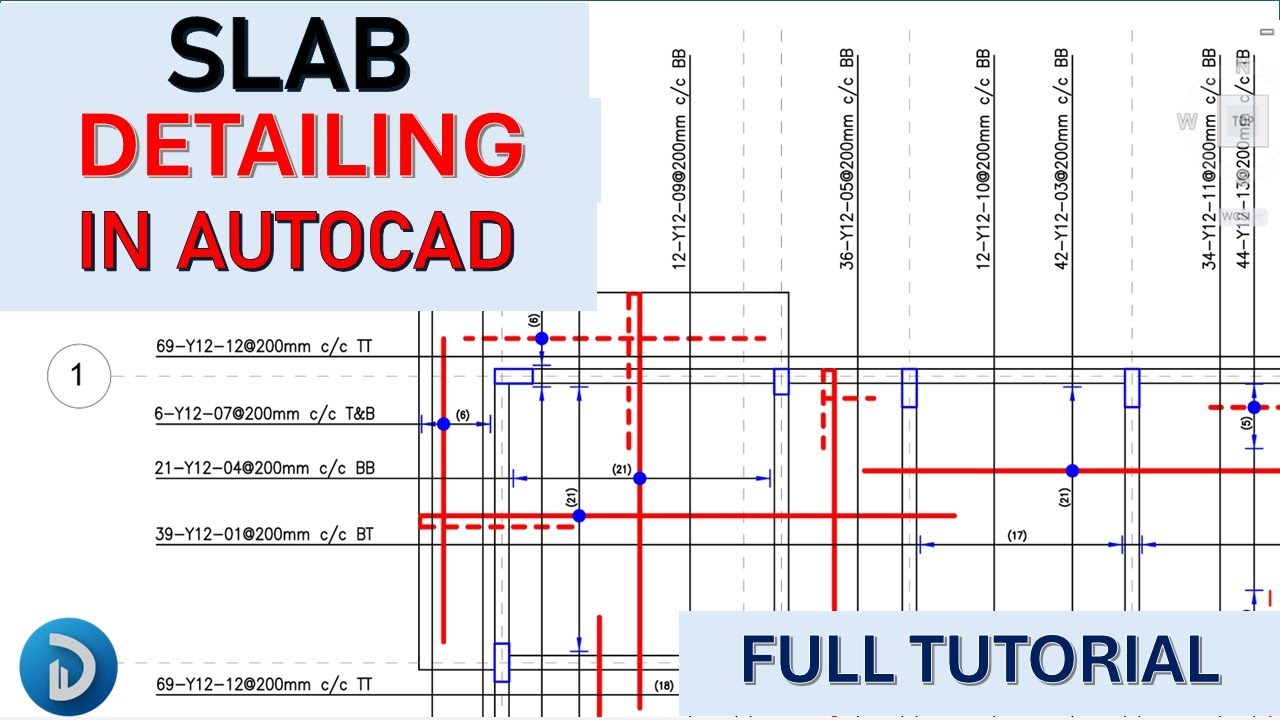 SLAB DETAILING in AutoCAD (Complete Detailing Per Length)