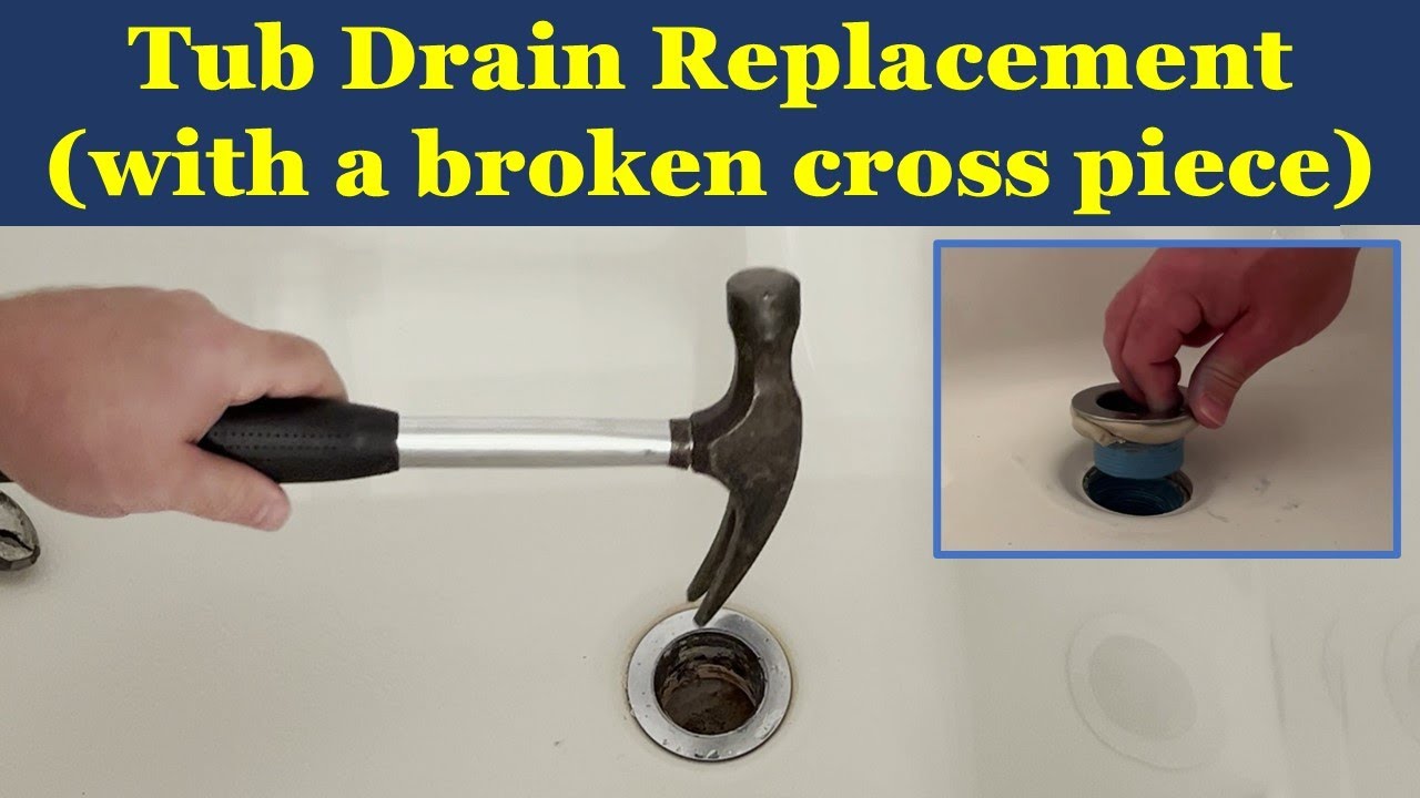 How to remove & replace a bath tub drain that has a broken out cross piece. No special tools.