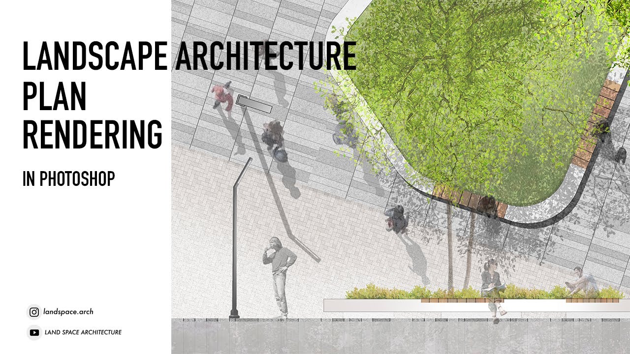 Landscape Architecture Plan and Section in Photoshop