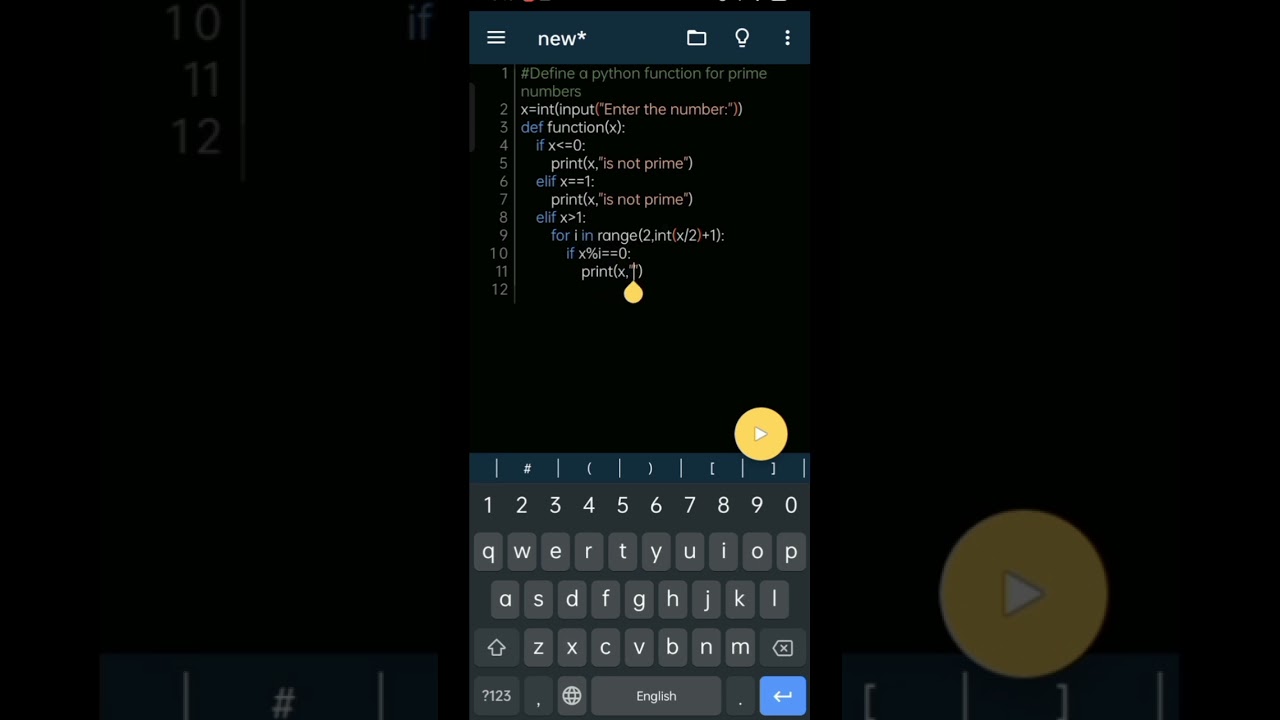 Prime Number| Python Code #coding #shorts