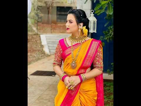 maharashtrian bridal look | saptapadi look | Marathi look nauvari saree photo poses #shorts #bride