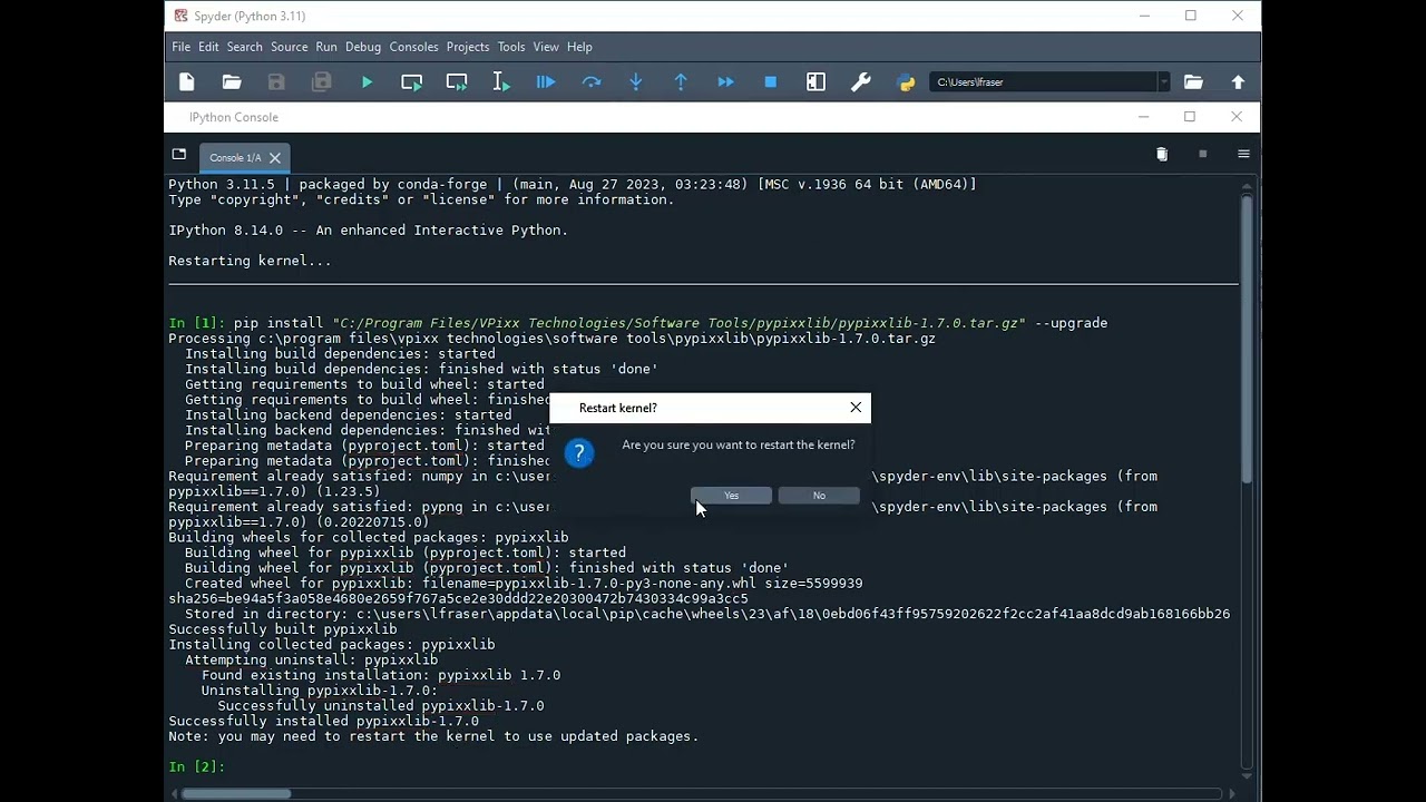 Installing our Python API (pypixxlib) in a third-party IDE