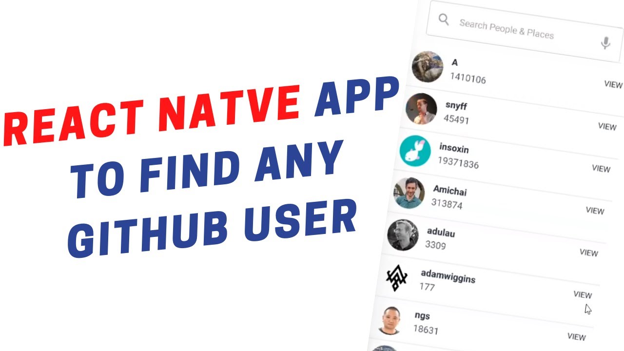 Create React Native App to find any GitHub User!