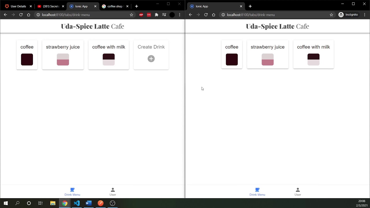 coffee shop full stack demo udacity