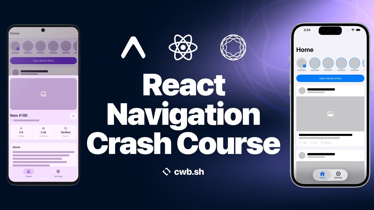 React Navigation v8 Crash Course — Liquid Glass, Tabs & More